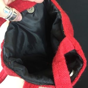 Bags | Red Embroidered Floral Handbag Clutch | Poshmark